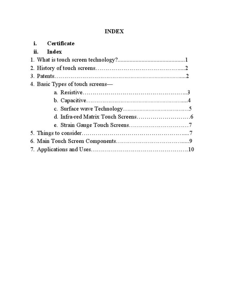 History of Touch Screens | PDF | Touchscreen | Graphical User Interfaces