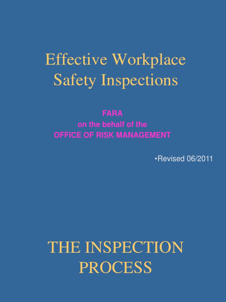 Workplace Inspection Training | PDF | Safety | Risk Management