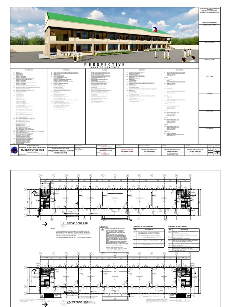 2-Storey School Building Design Plan | PDF | Stairs | Lighting