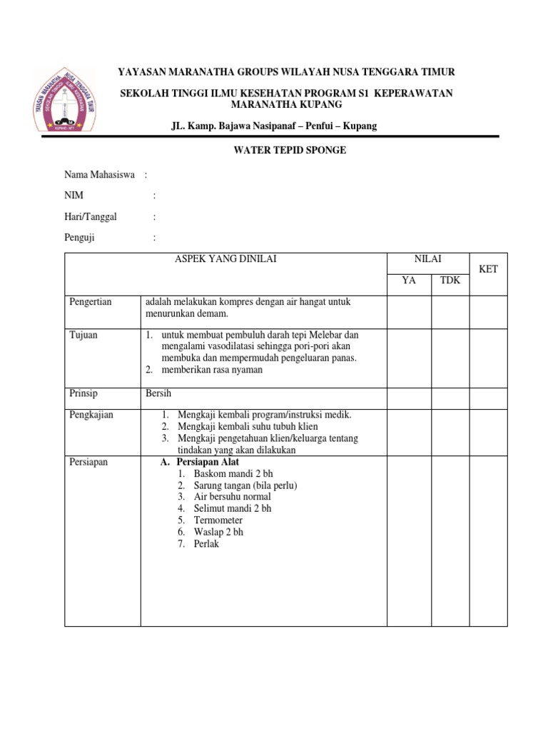 Sop Water Tepid Sponge-2 | PDF | Kesehatan Holistik