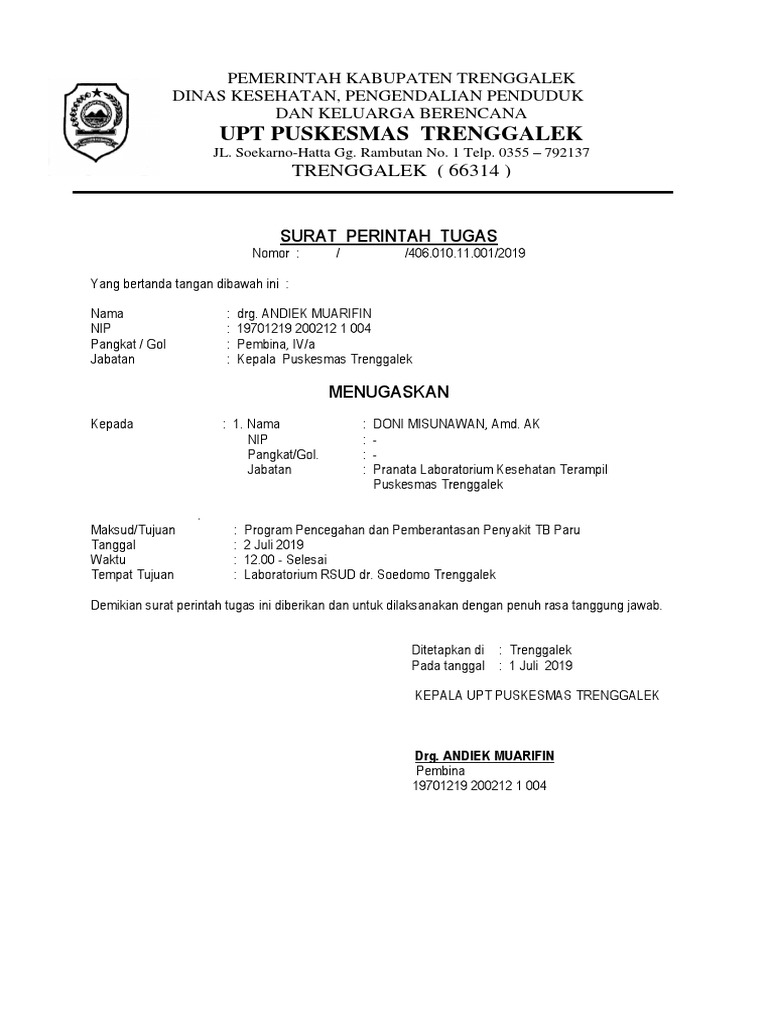 Surat Perintah Tugas | PDF