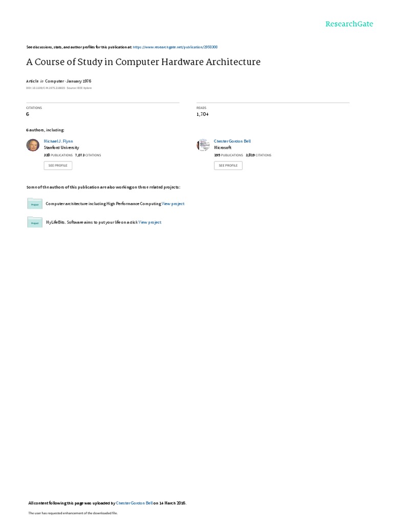 A Course of Study in Computer Hardware Architecture | PDF | Subroutine ...