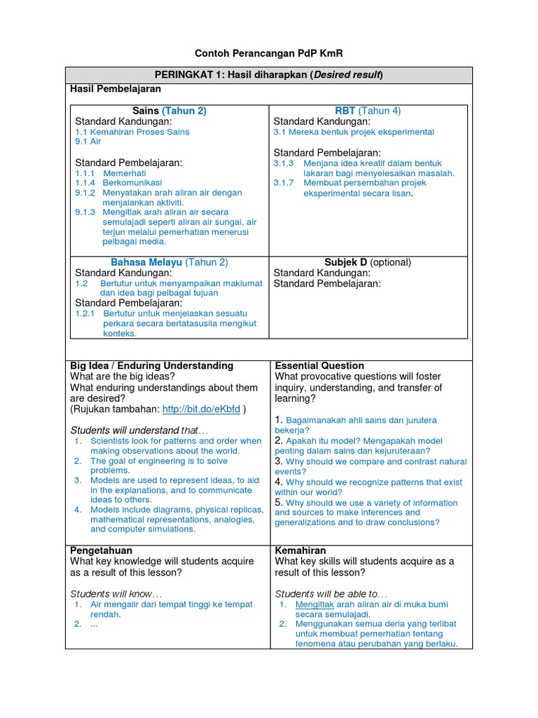 Contoh Perancangan PDP KMR | PDF | Karier & Perkembangan | Seni