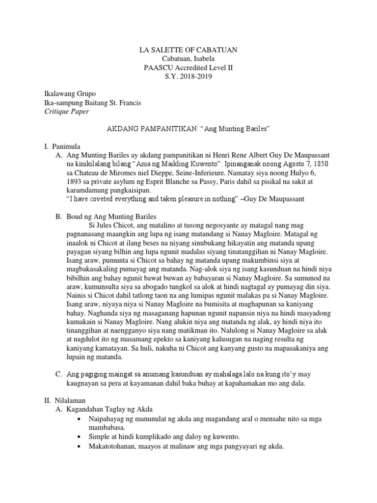 Critique Paper | PDF