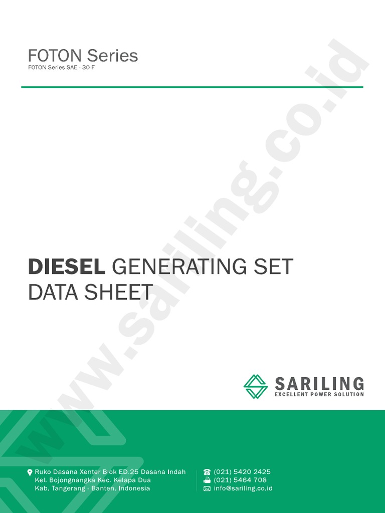 BROSUR DATASHEET GENSET ISUZU Foton - SAE 30 KVA OPEN TYPE PDF | PDF