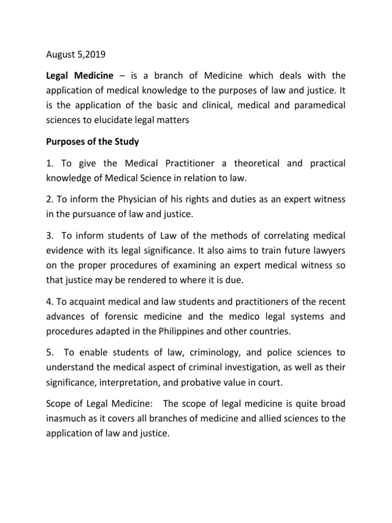 Overview of Legal Medicine in the Philippines | PDF | Crime & Violence ...