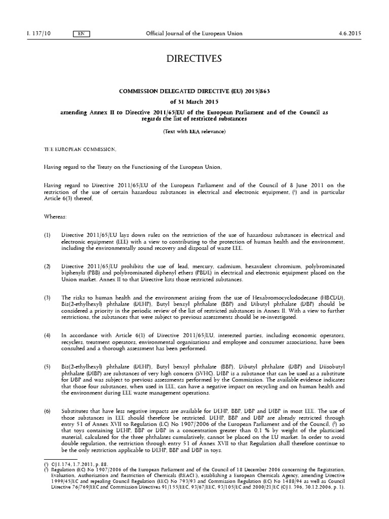 Directives: (Text With EEA Relevance) | Download Free PDF | European ...