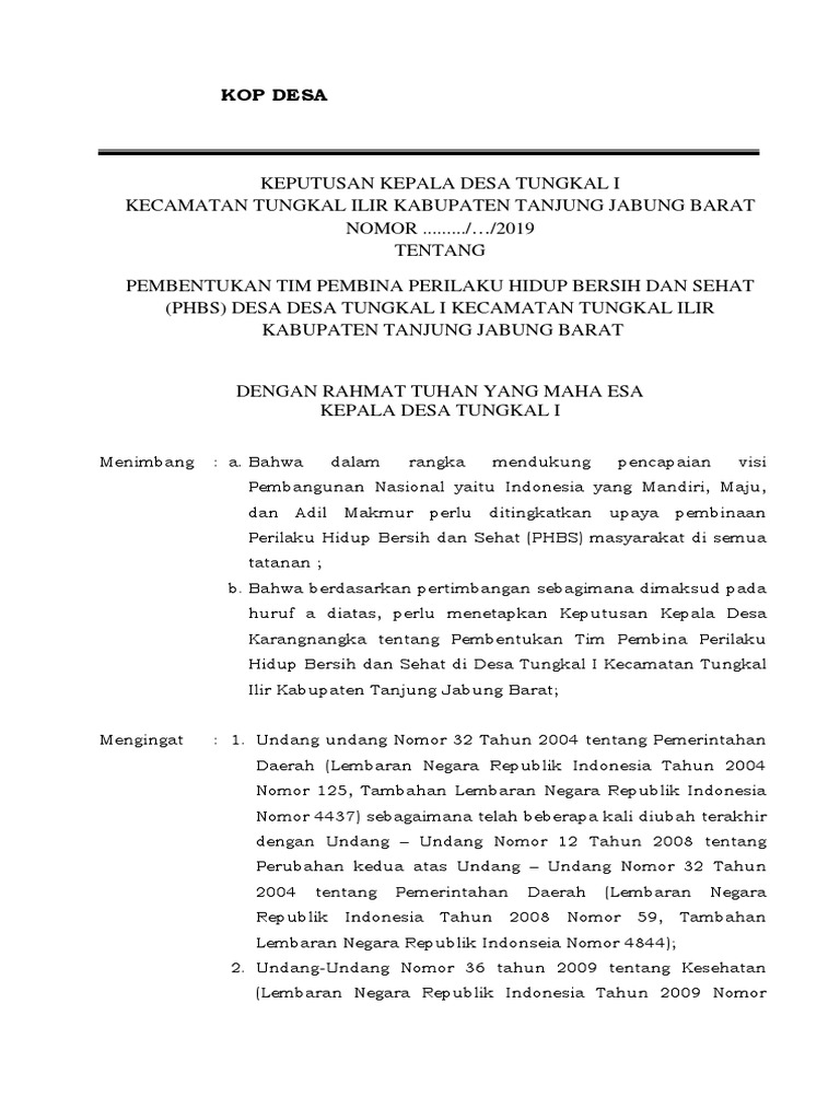 SK Tim Phbs Desa TKL 1 | PDF