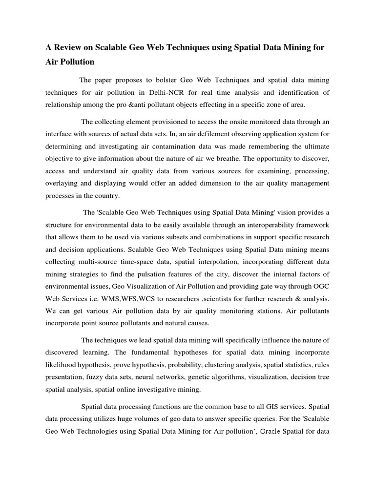 A Review On Air Pollution | Download Free PDF | Spatial Analysis | Data ...