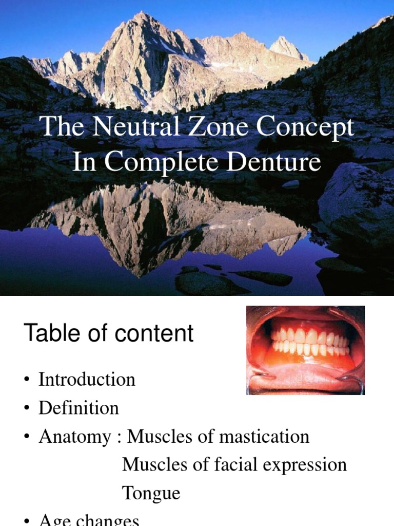 The Neutral Zone Concept in Complete Denture | PDF | Dentures | Human ...