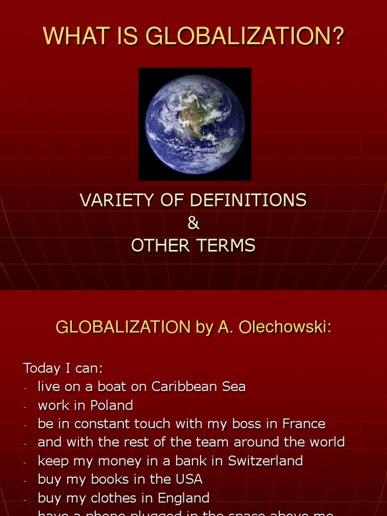Understanding Globalization Definitions | PDF | Globalization ...