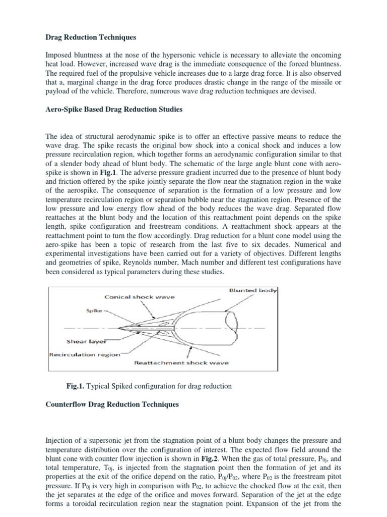 Drag Reduction Techniques Pdf Drag Physics Shock Wave