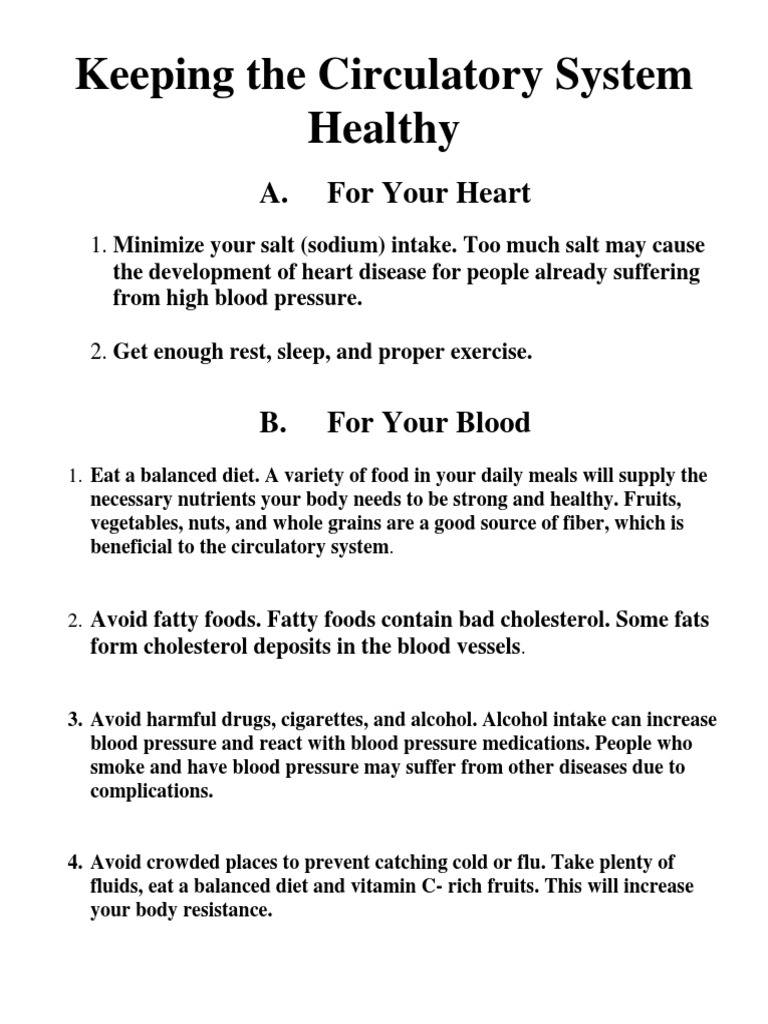 Keeping The Circulatory System Healthy | PDF