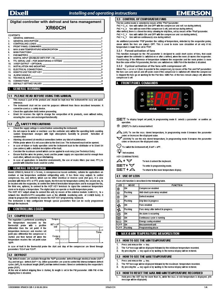 xr60ch en GB 3843020 | PDF | Switch | Thermostat
