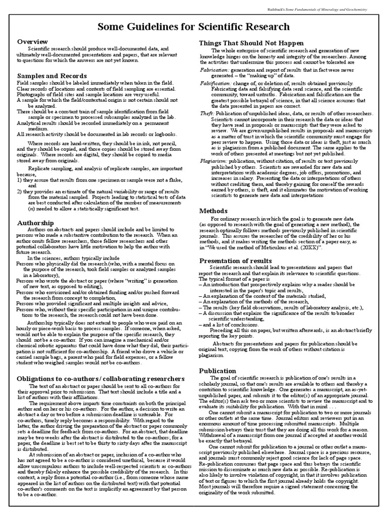 Guidelines For Scientific Research 01 | PDF | Academic Journal ...