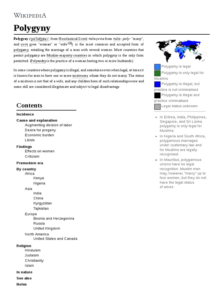 Polygyny | PDF | Polygamy | Marriage