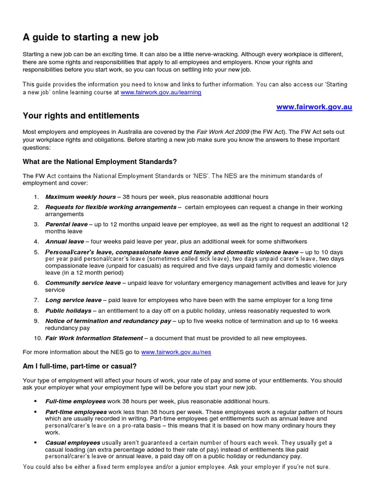 A Guide To Start A Job | PDF | Employment | Labor