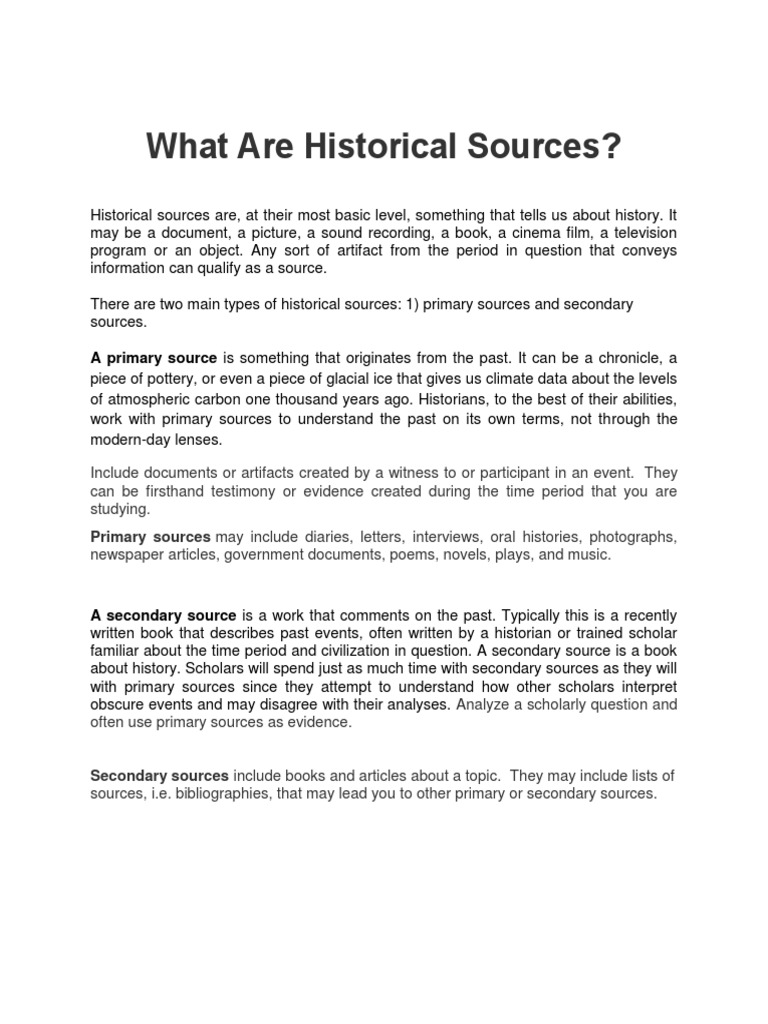 What Are Historical Sources? | PDF