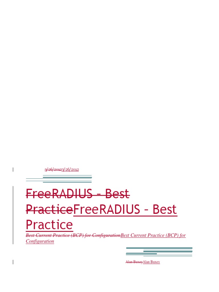 Freeradius - Best Practicefreeradius - Best Practice | PDF | Radius | Proxy Server