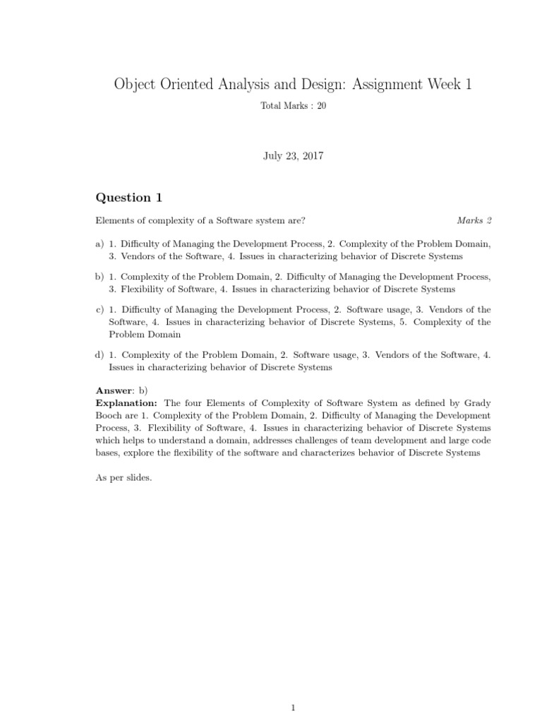 Assignment Week1 PDF | PDF | System | Class (Computer Programming) Assignment Week1 PDF | PDF | System | Class (Computer Programming)