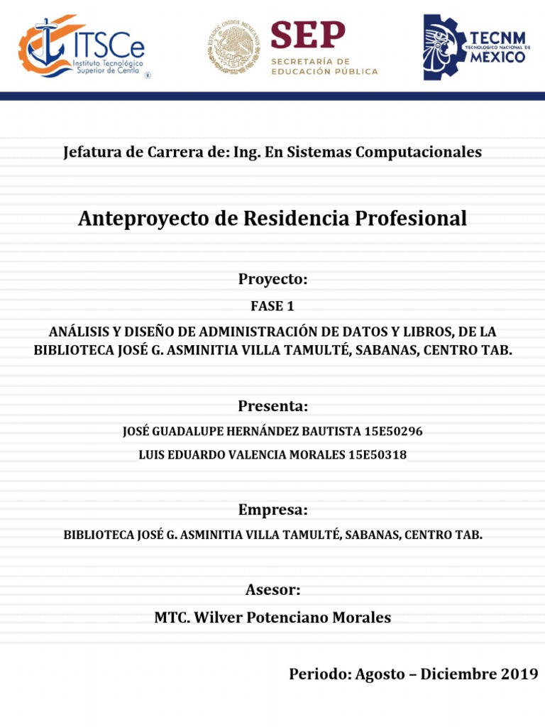 Anteproyecto Residencia de Biblioteca Jose G. Asmitia Modificado | PDF | Bibliotecas | Información