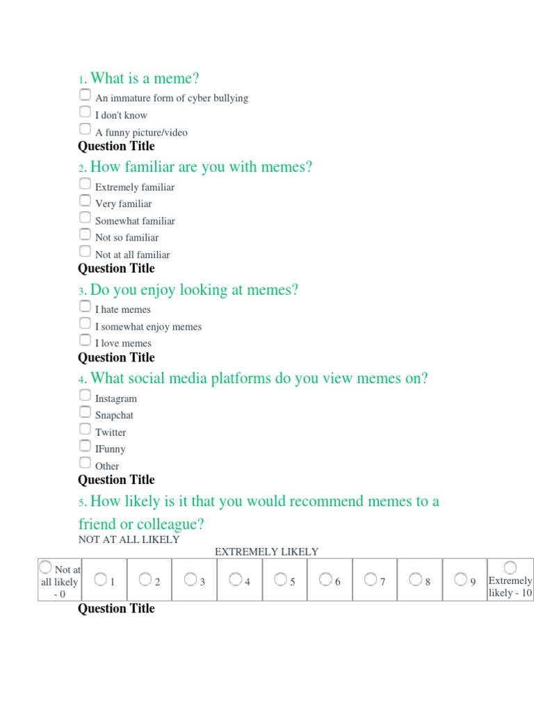 What Is A Meme?: Question Title | PDF