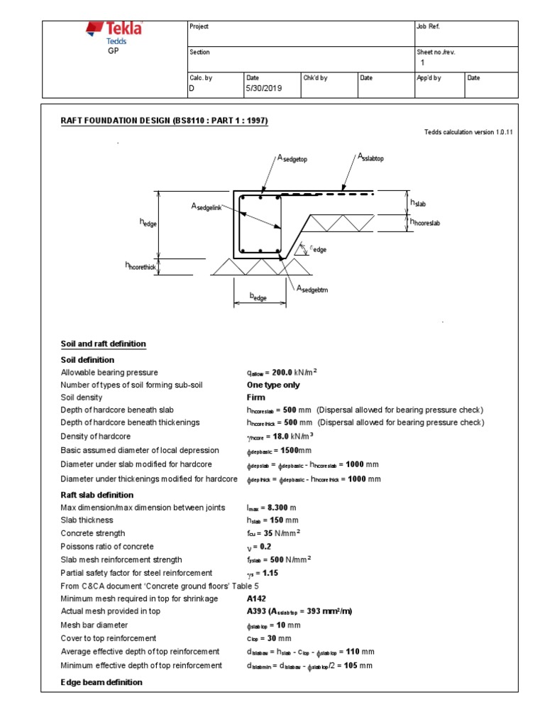 Raft Foundation Design | PDF | Bending | Beam (Structure)