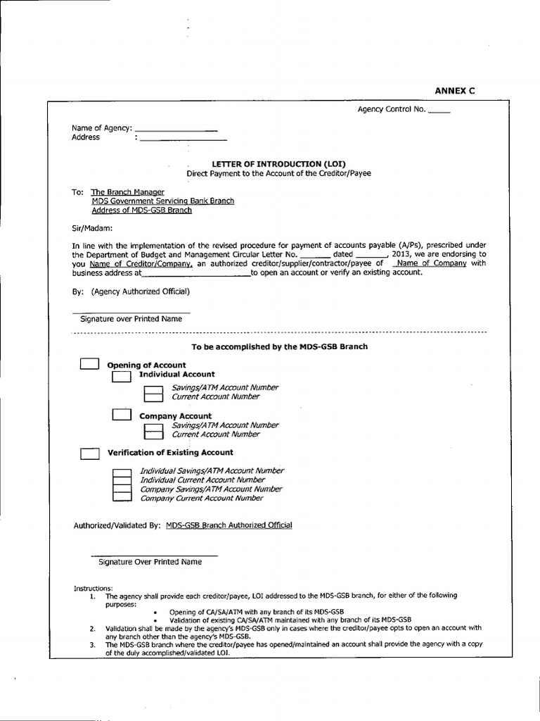 Letter of Introduction (LDDAP-ADA) | PDF | Payments | Services (Economics)