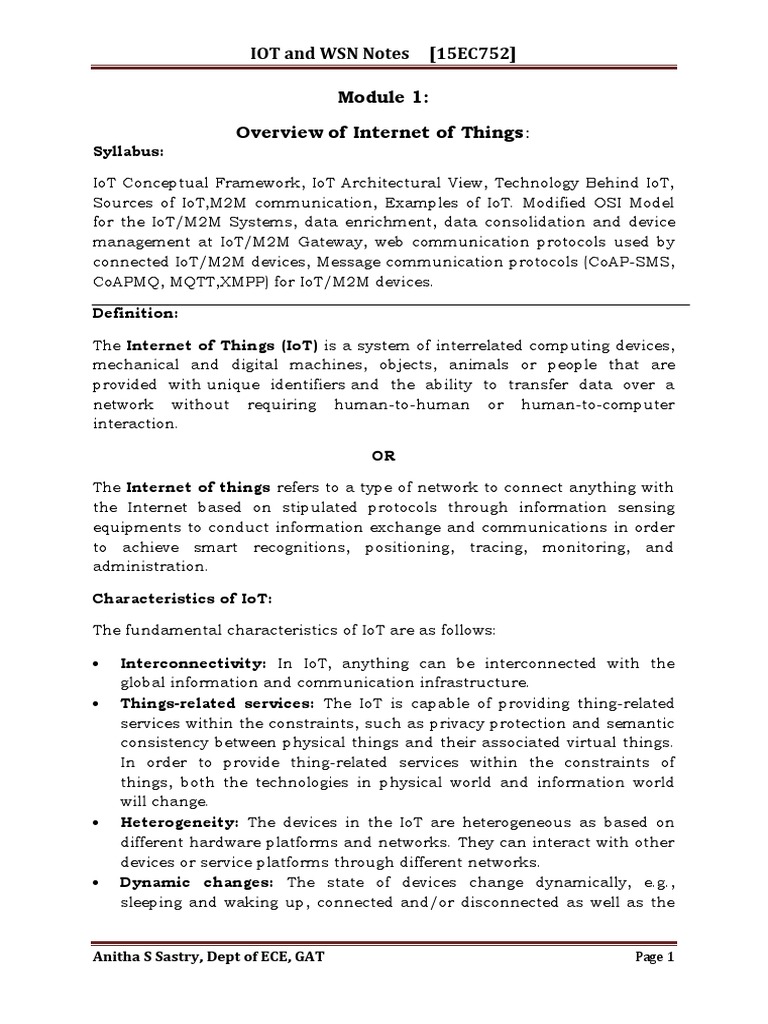 Ans Iot Module 1 | PDF | Internet Of Things | Representational State Transfer