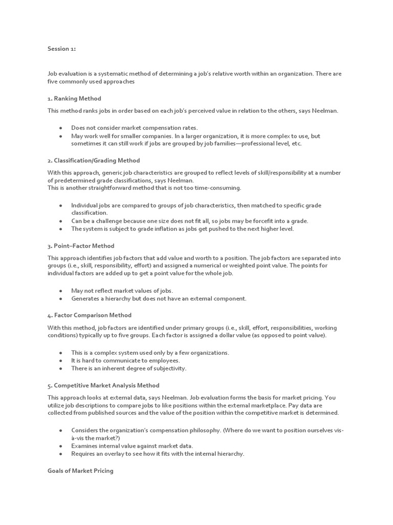 Job Evaluation | PDF | Executive Compensation | Employment