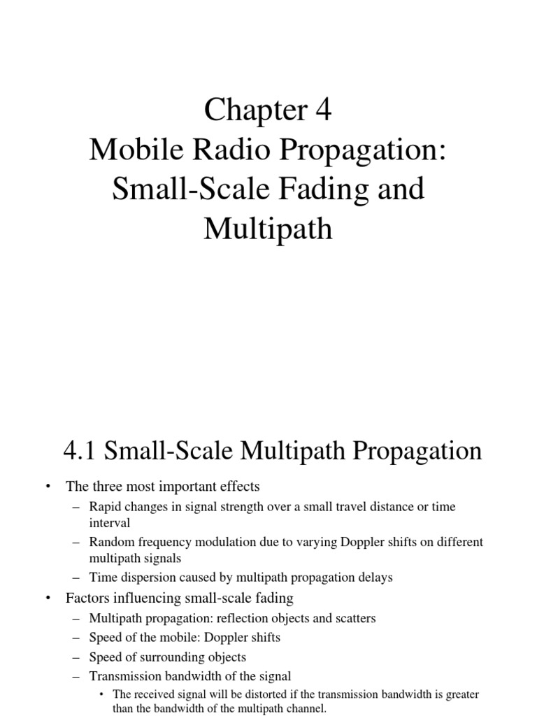 Mobile Radio Propagation: Small-Scale Fading and Multipath | PDF | Bandwidth (Signal Processing ...