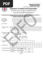 PF Declaration Form (Form 11) - SAMPLE FORM. | PDF | Government And ...