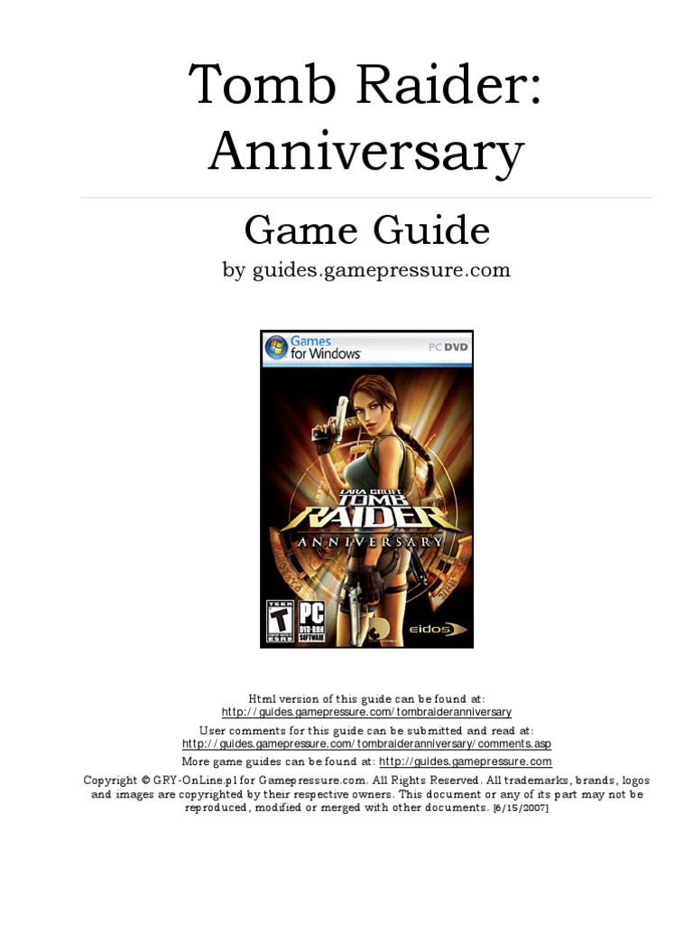Tomb Raider Anniversary Game GUIDE | PDF | Leisure