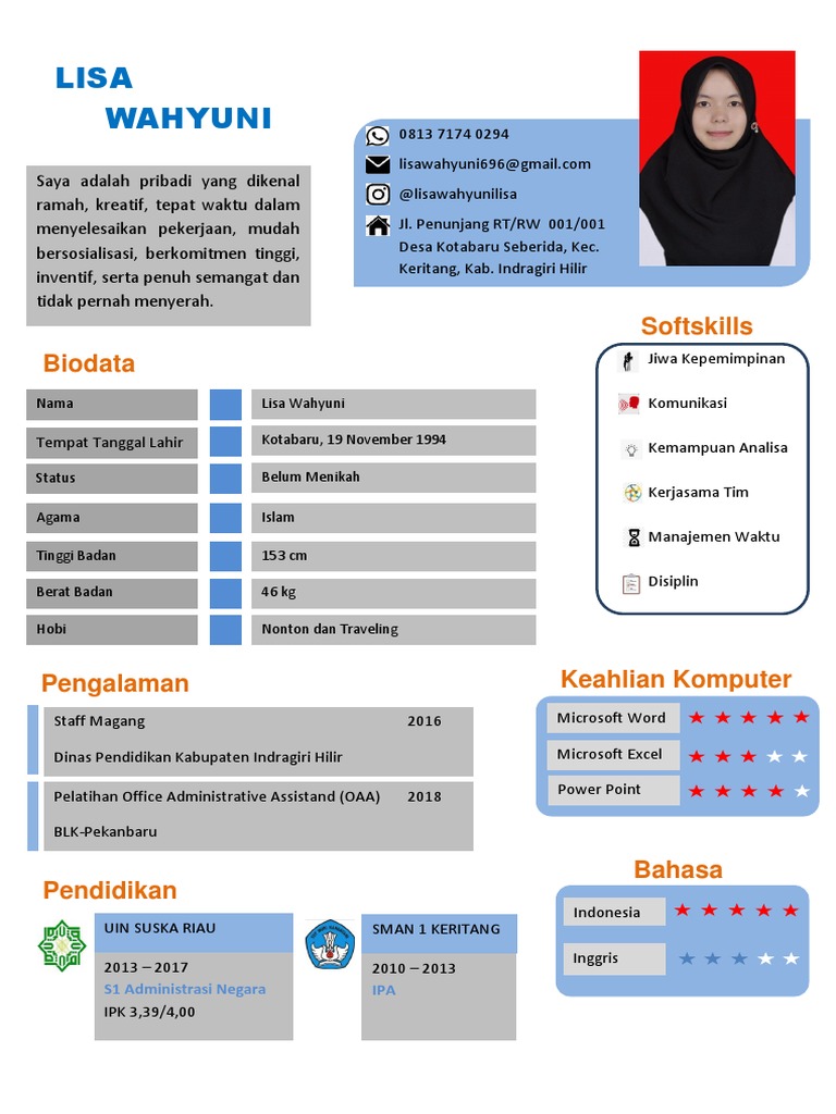 Curriculum Vitae Lisa Wahyuni | PDF