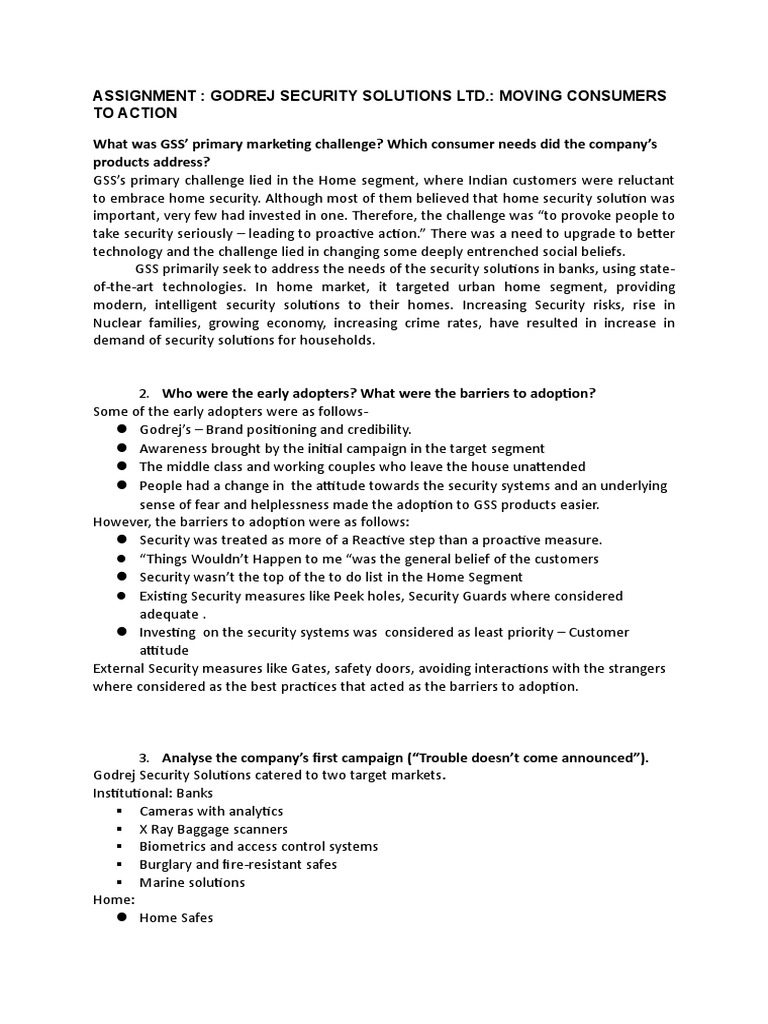 Godrej Case Study | PDF | Security Alarm | Brand