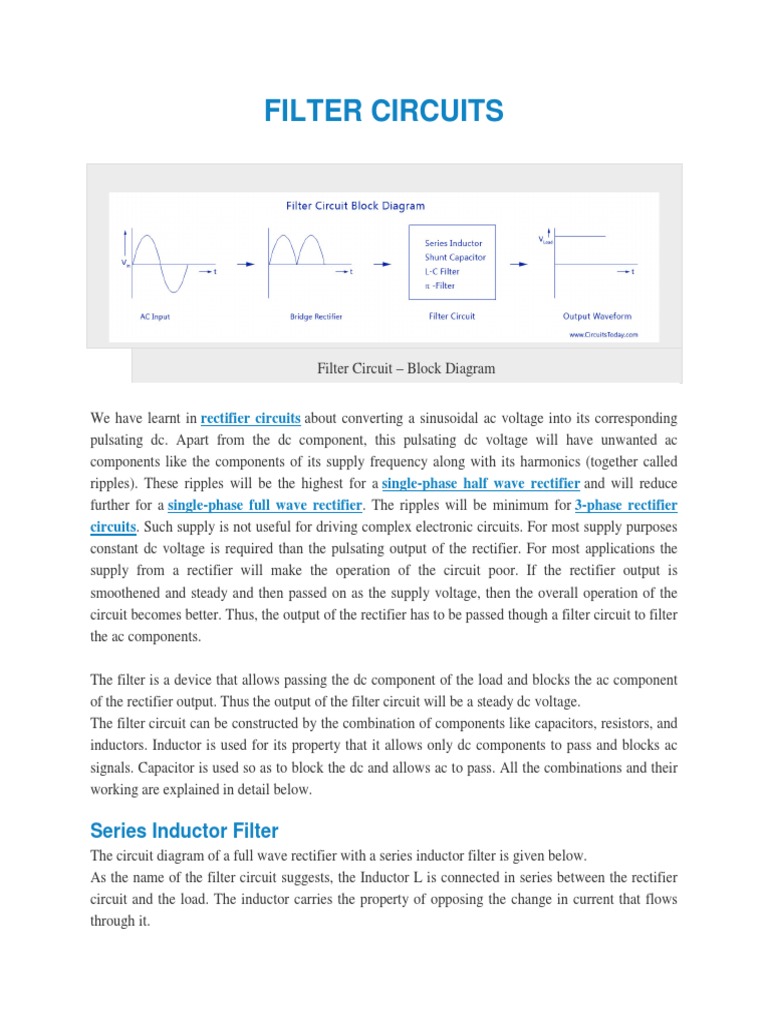 Rectifiers With Filter - Circuits | PDF | Rectifier | Capacitor