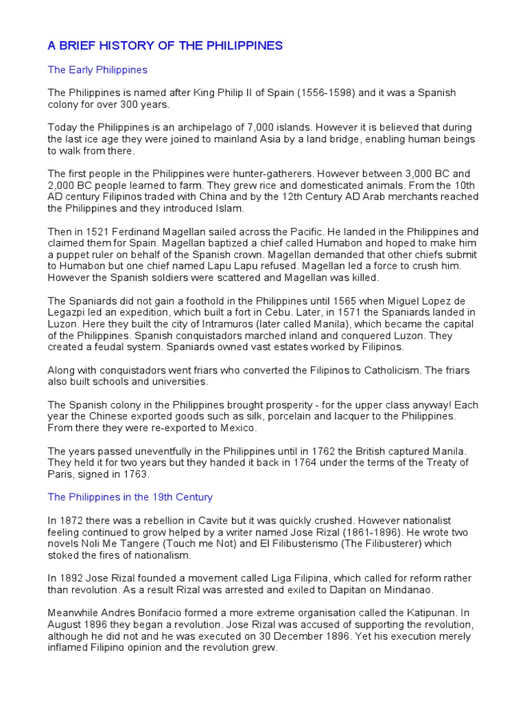 History of the Philippines: From Colonization to Independence | PDF ...