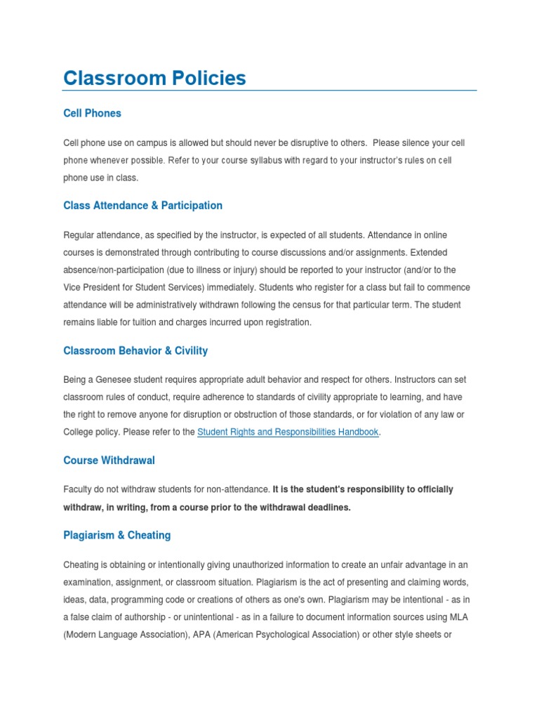 Classroom Policies: Cell Phones | PDF | American Psychological ...
