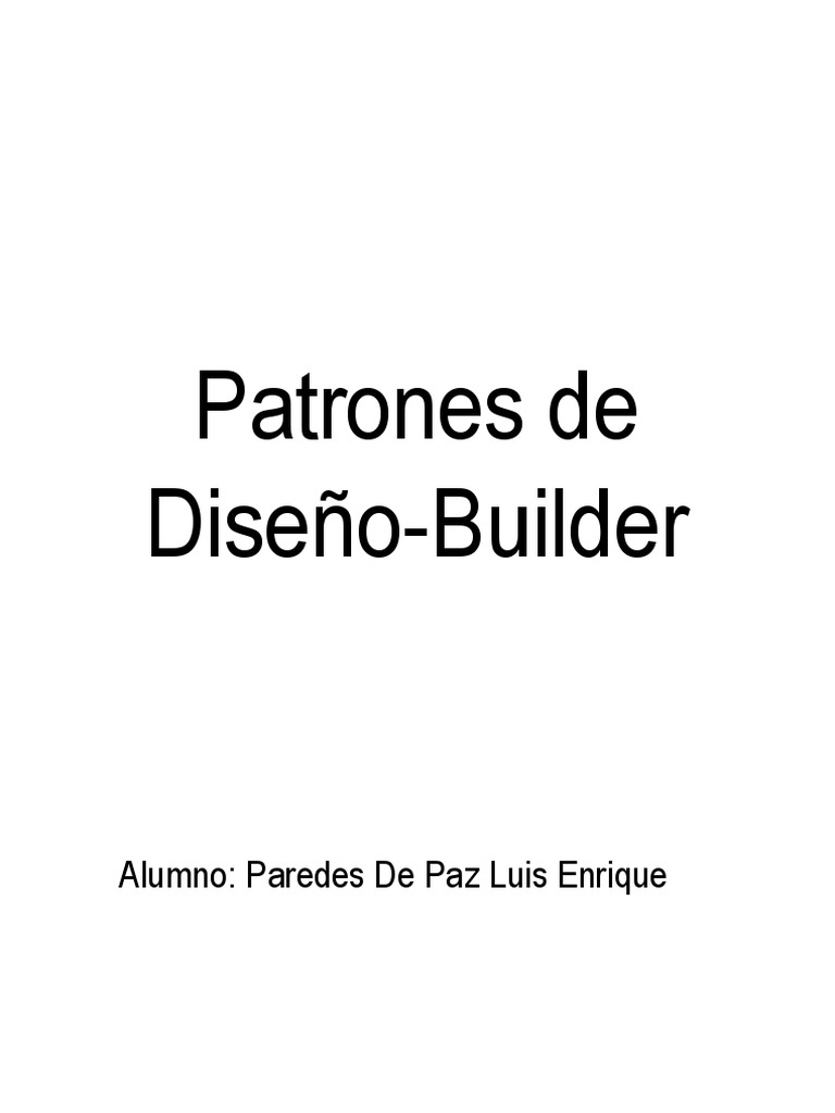 Patrón Builder en Java: Diseño y Uso | PDF | Objeto (informática ...