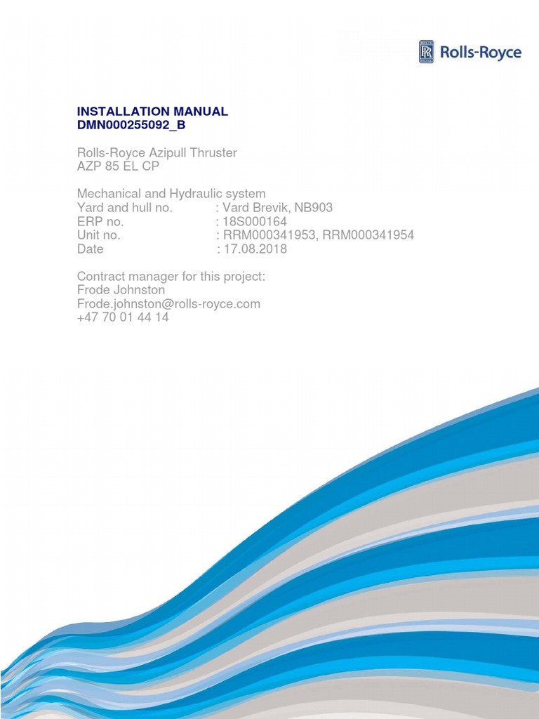 Rolls-Royce Azipull Thruster Manual | PDF