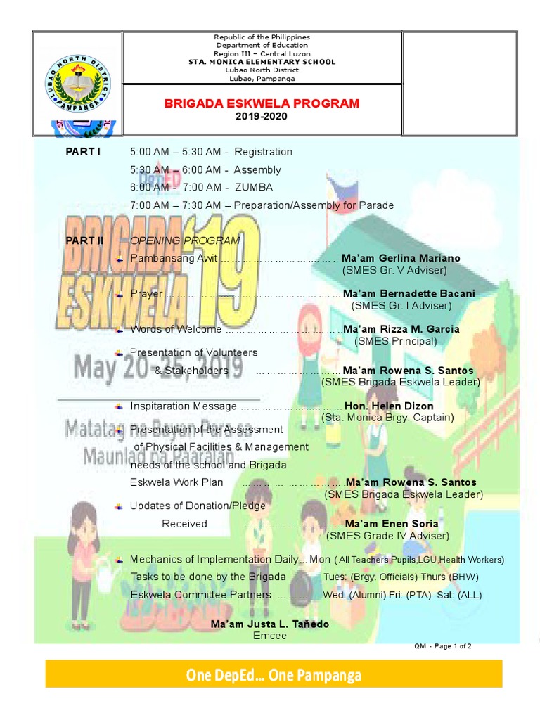 Brigada Program 2019 New | PDF