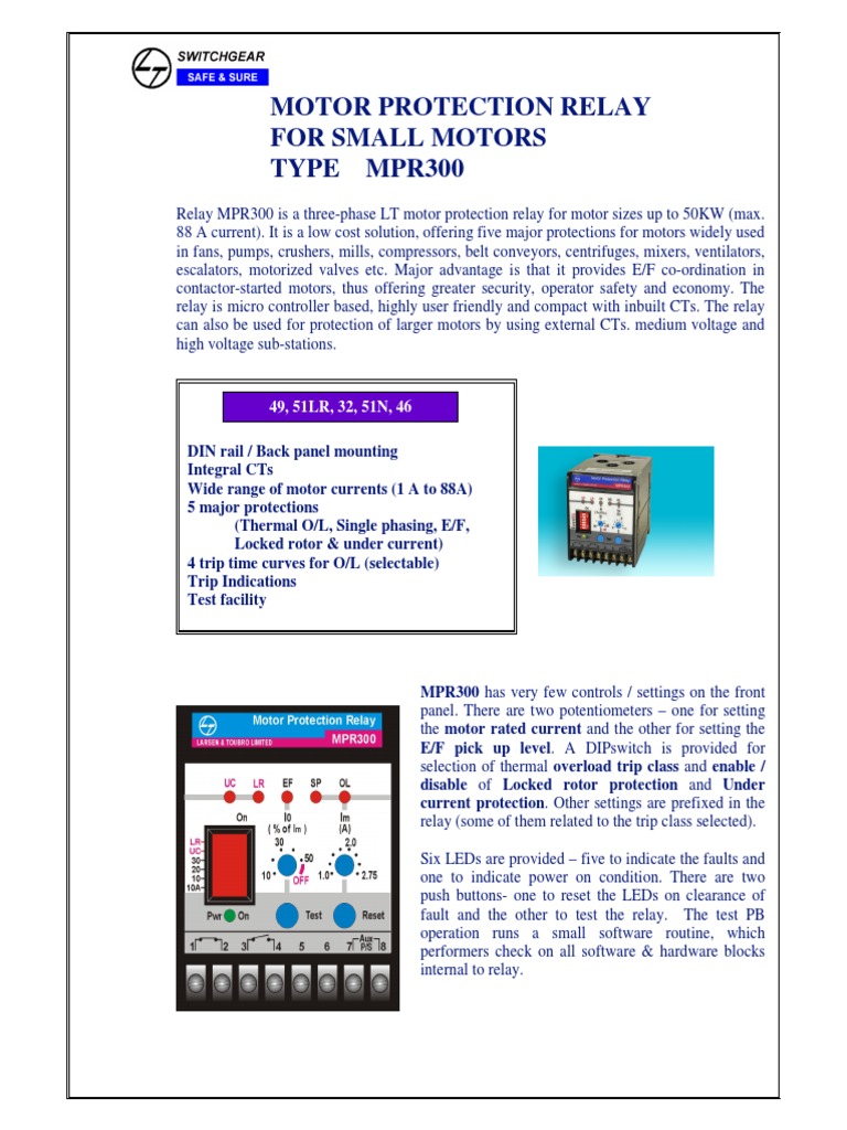 Mpr300 Catalogue | Download Free PDF | Relay | Electric Motor