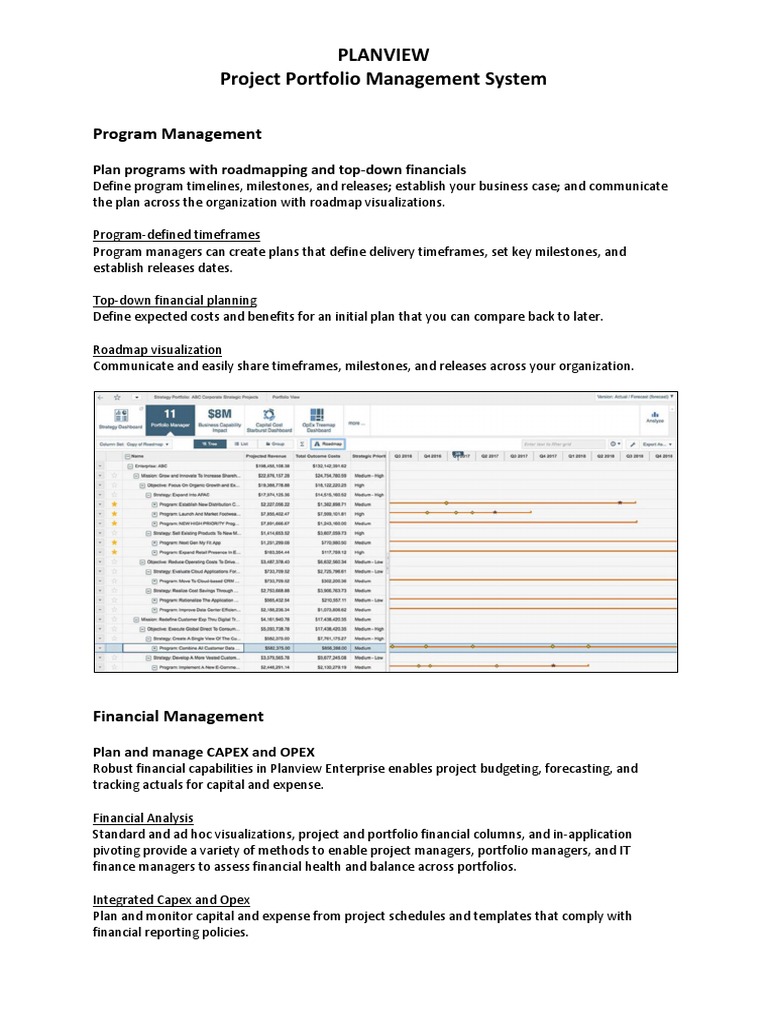 Planview Project Portfolio Management System: Enabling Program and ...