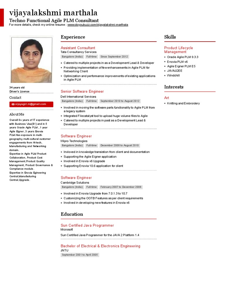 CV Vijayalakshmi Marthala | PDF | Product Lifecycle | Programmer