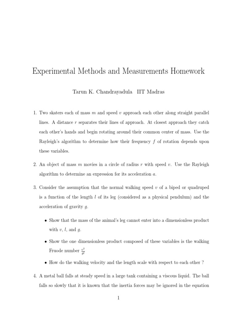 Problems On Similitude | PDF | Fluid Dynamics | Physics