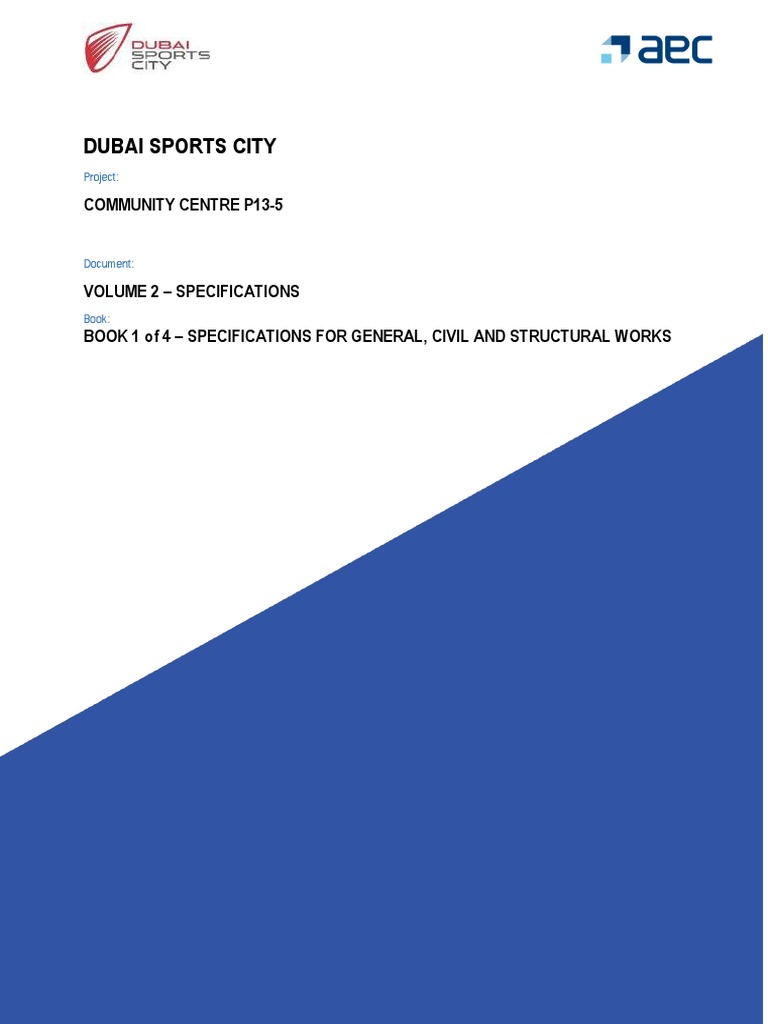 SPEC - Gen, Civil & Struc | PDF | Specification (Technical Standard ...