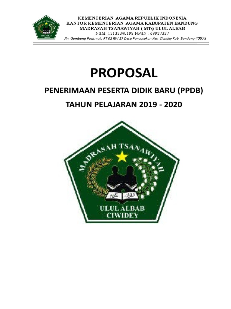 A PROPOSAL PPDB MTs ULUL ALBAB CIWIDEY | PDF