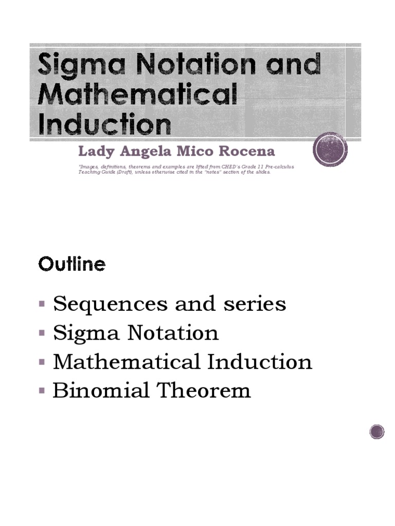 Sigma Notation and Mathematical Induction | PDF | Summation | Abstract Algebra