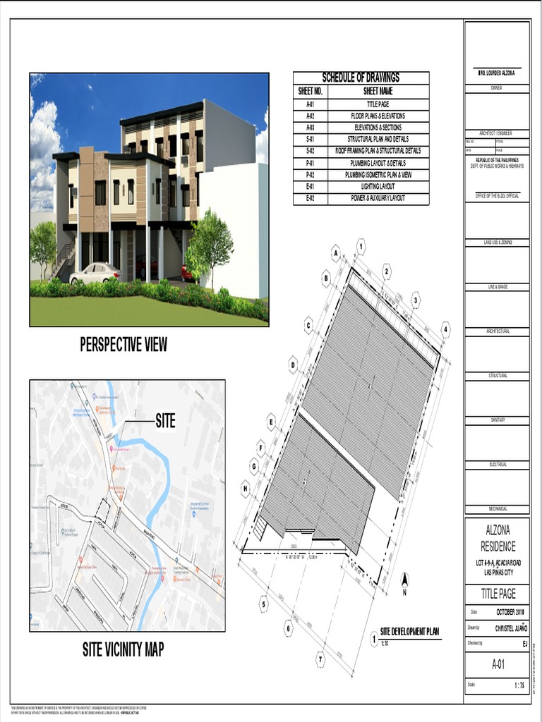 Perspective View: Schedule of Drawings | PDF | Design | Civil Engineering