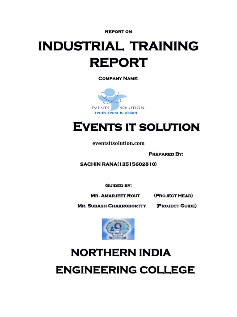 Six Weeks Months Industrial Training Report On IT Company | PDF ...
